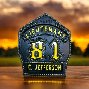 Custom Leather Fire Helmet Shield - Handcrafted Firefighter Helmet ...