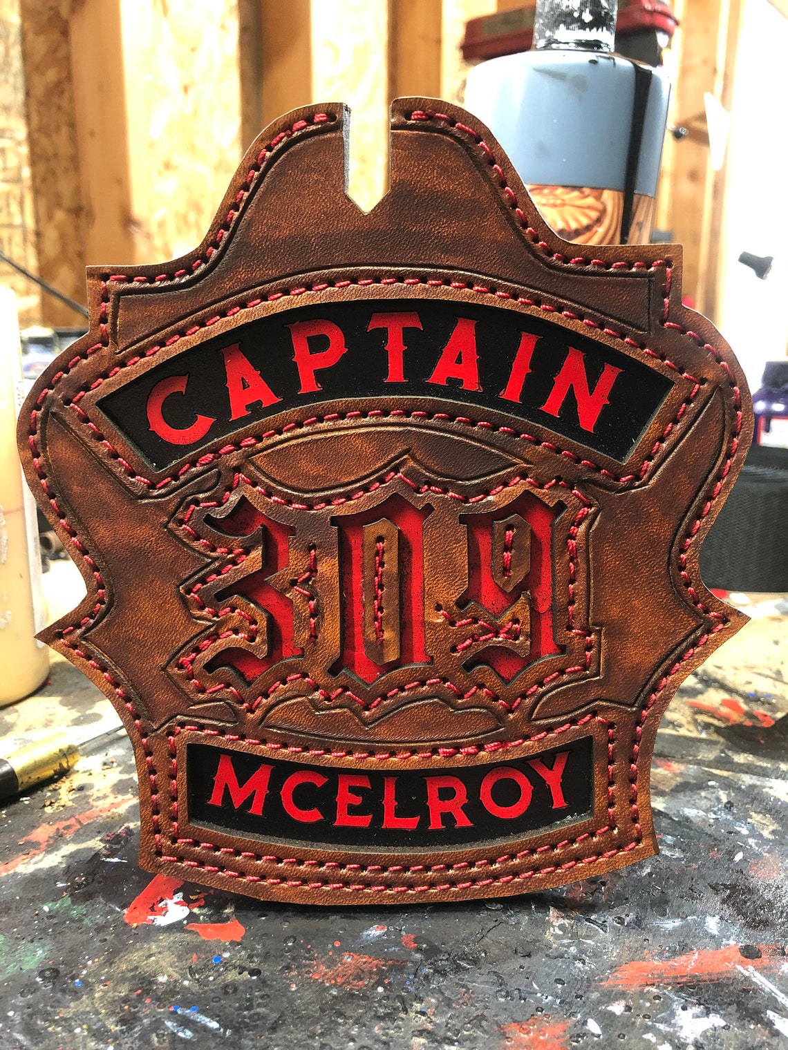 Custom Leather Fire Helmet Shield: Cairns & More - Etsy