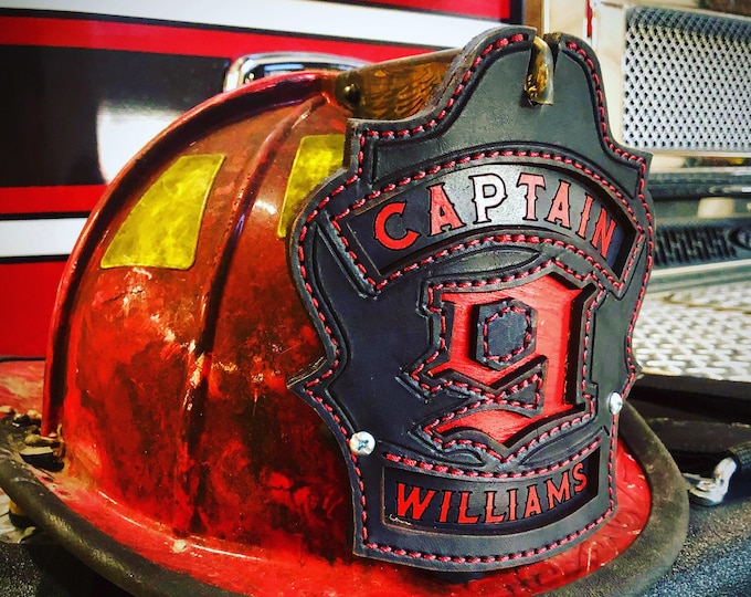 Leather Helmet Shields - Custom Fire Department Helmet Shields - Etsy