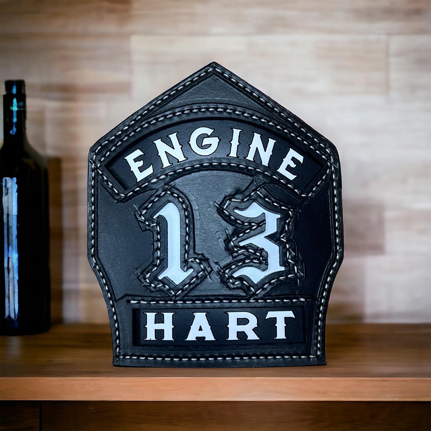 Custom Leather Fire Helmet Shield - Handcrafted Firefighter Helmet ...