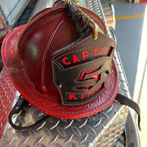 Custom Leather Fire Helmet Shield - Handcrafted Firefighter Helmet ...
