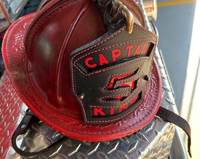 Custom Leather Fire Helmet Shield - Handcrafted Firefighter Helmet ...