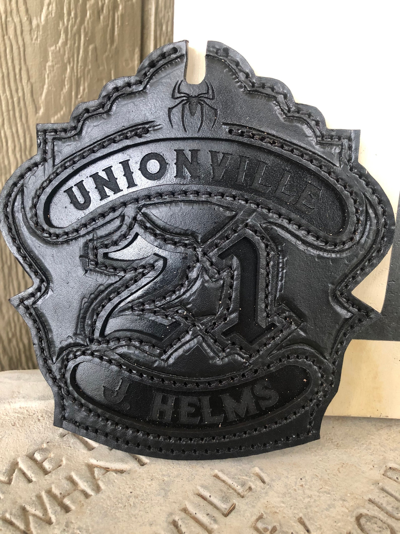 Blackout Leather Fire Helmet Shield: Hand Tooled Firefighter Gift - Etsy