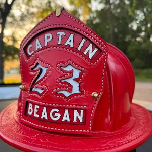 Custom Leather Fire Helmet Shield - Handcrafted Firefighter Helmet ...
