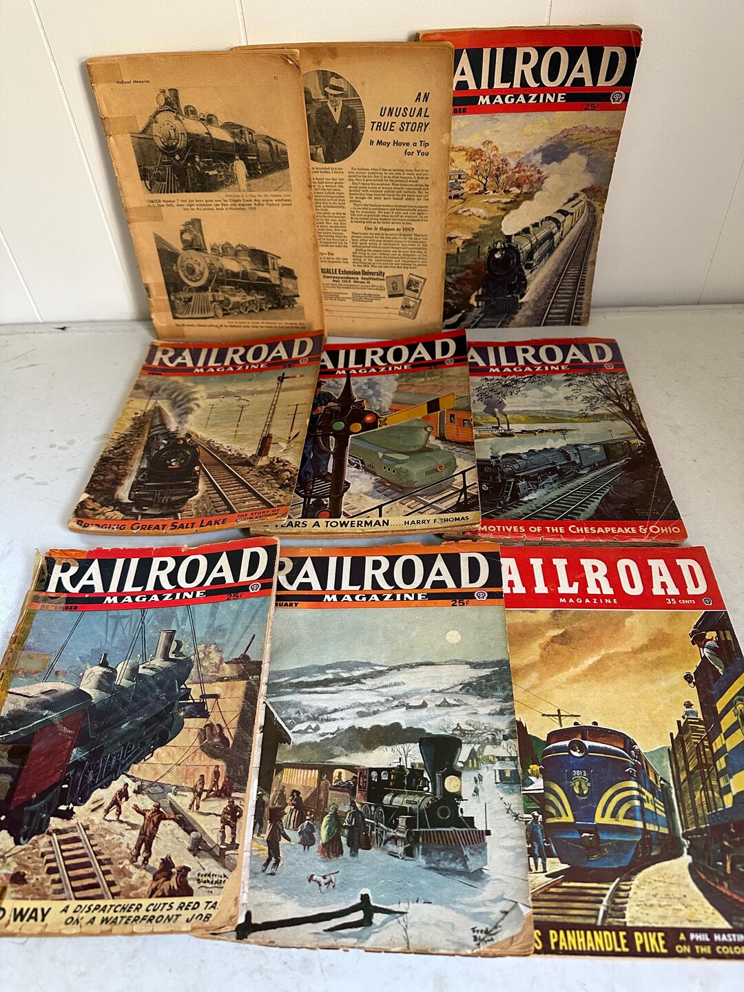 9 Vintage Railroad Magazine Volumes. Monthly Railroad Magazines ...