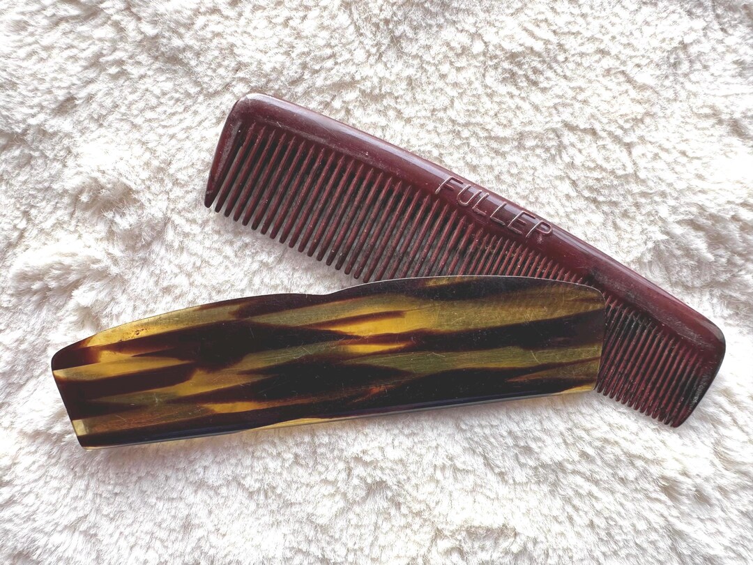 Vintage Tortoiseshell Comb Case With Brown Plastic Fuller Comb. Small ...