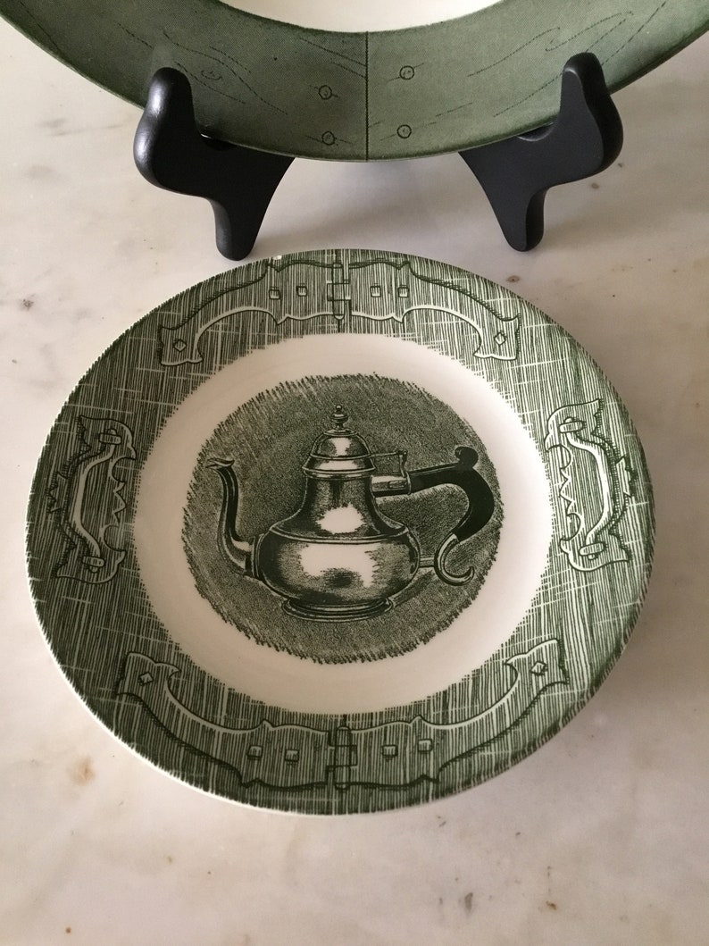 Vintage Colonial Homestead Transferware Dinner/lunch Plate and Saucer ...