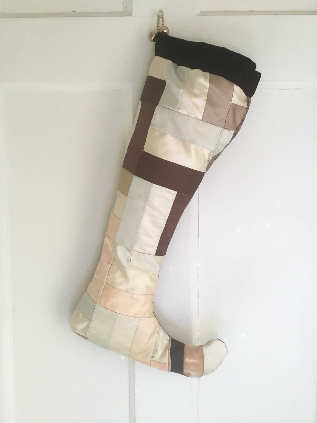 Vintage Handmade Victorian Style Christmas Stocking. Elf Toe. Made From ...