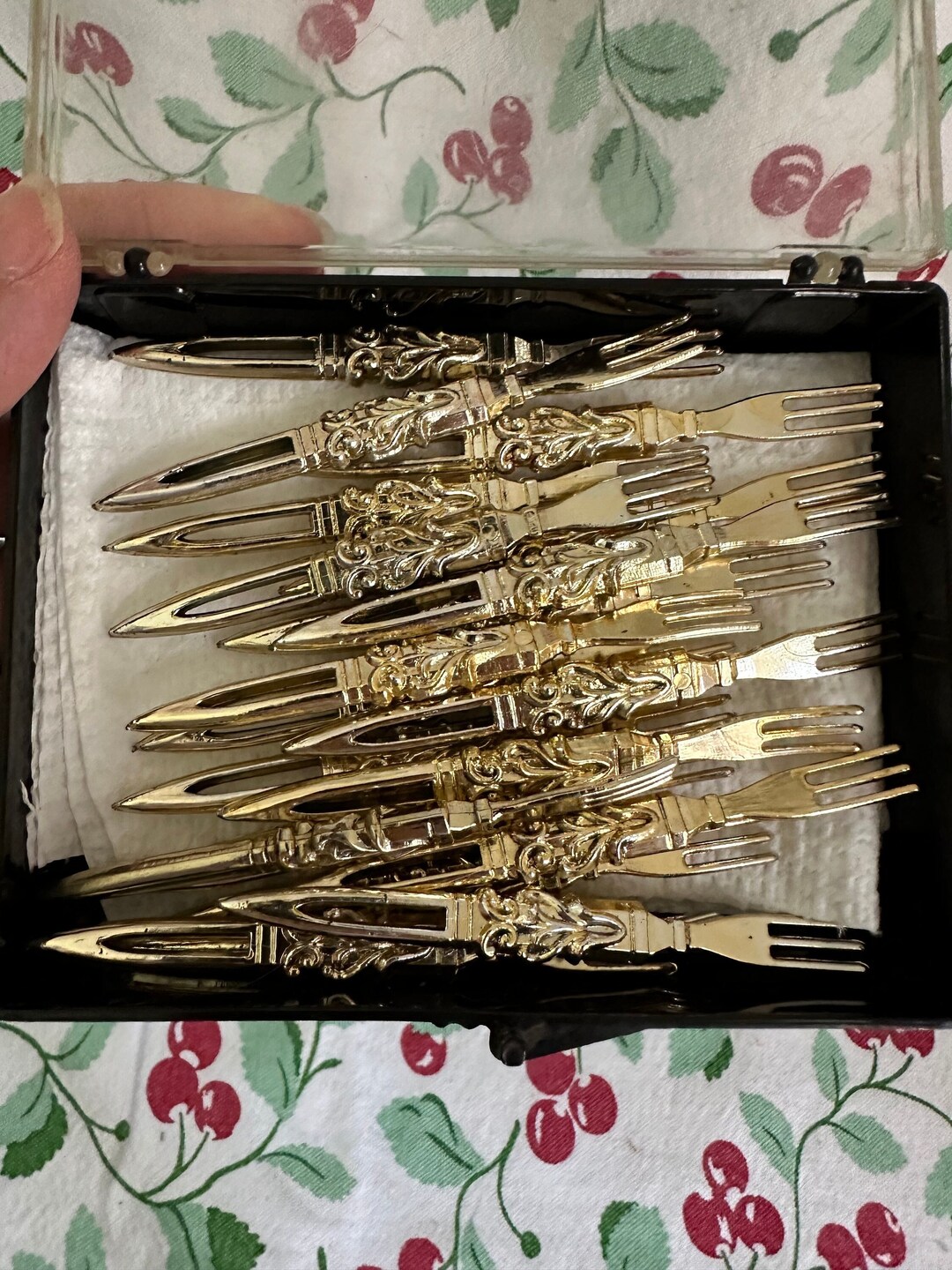 20 Vintage Gold Finish Plastic Cocktail Forks. Kitschy Party Picks ...
