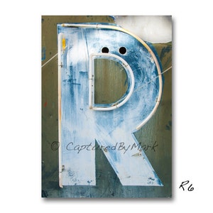 Letter Art, Letter R Alphabet Art, Vintage Vegas Neon Sign Letter Fine ...