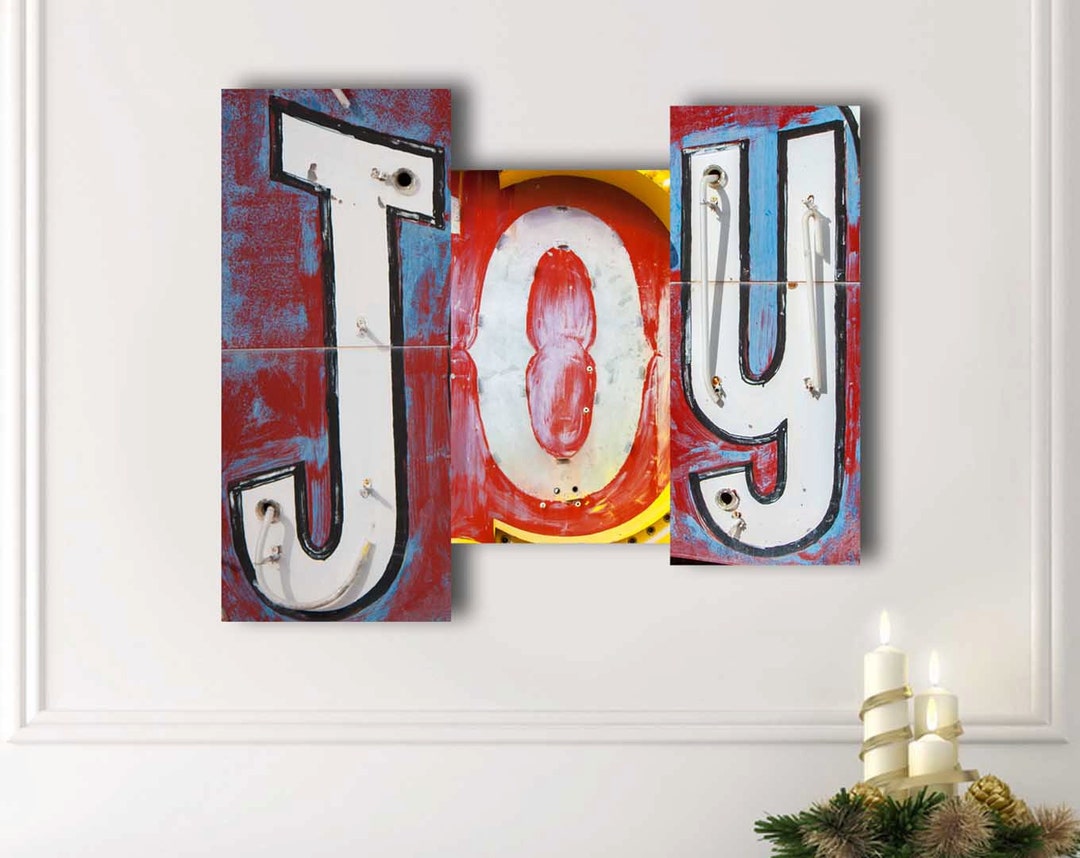 JOY Sign - Vintage Vegas Neon Sign Letter Art - 7x10 to 8x17 Individual ...