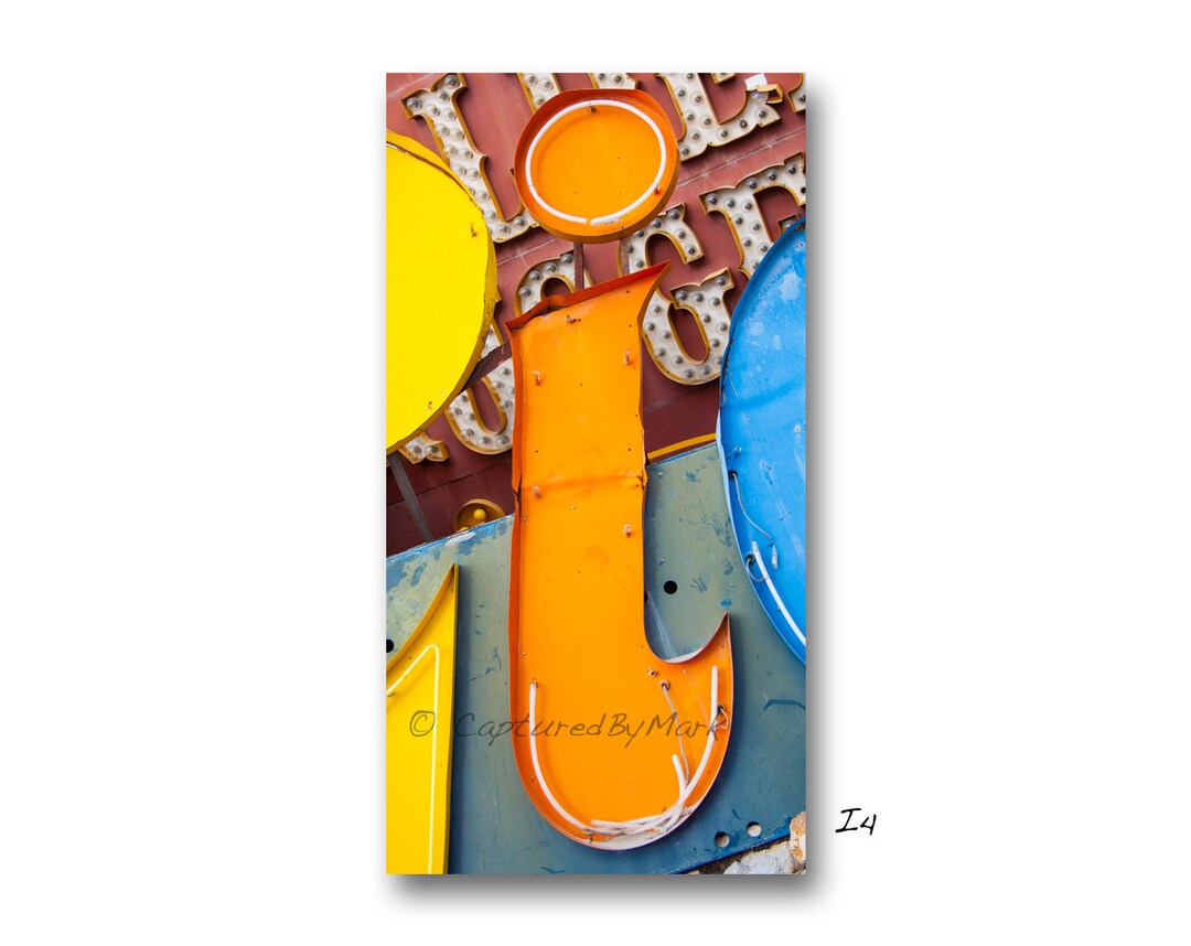 Neon Letter I, Marquee Letter Art, Vintage Vegas Neon Sign Letters ...