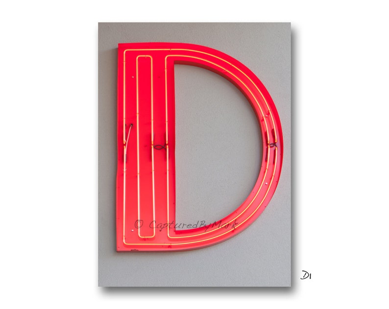 Letter Art, Letter D Alphabet Art, Vintage Vegas Neon Sign Letters - Etsy