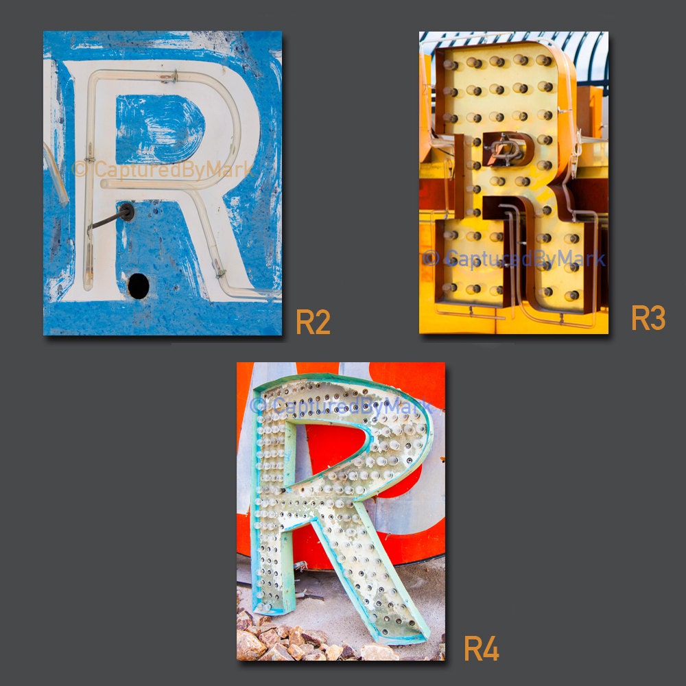 Letter Art Letter R Alphabet Art Vintage Vegas Neon Sign - Etsy