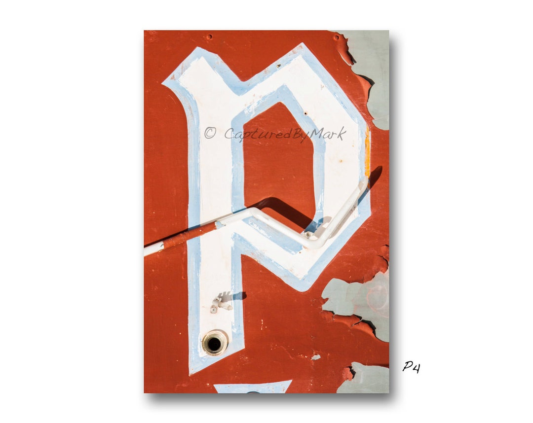 Letter Art, Letter P Alphabet Art, Vintage Vegas Neon Sign Letter Fine ...