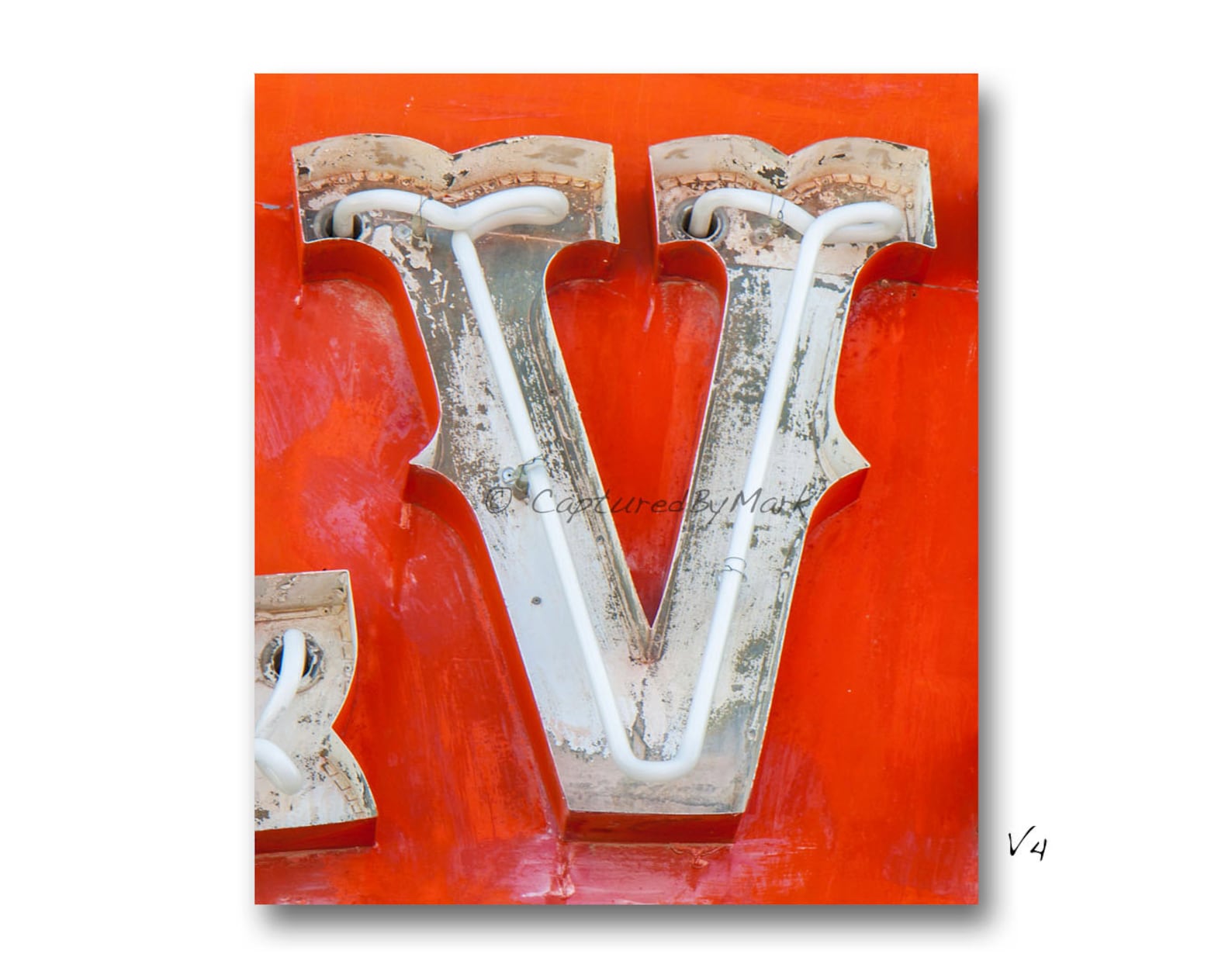 Neon Letter V, Marquee Letter Art, Vintage Vegas Neon Sign Letters ...