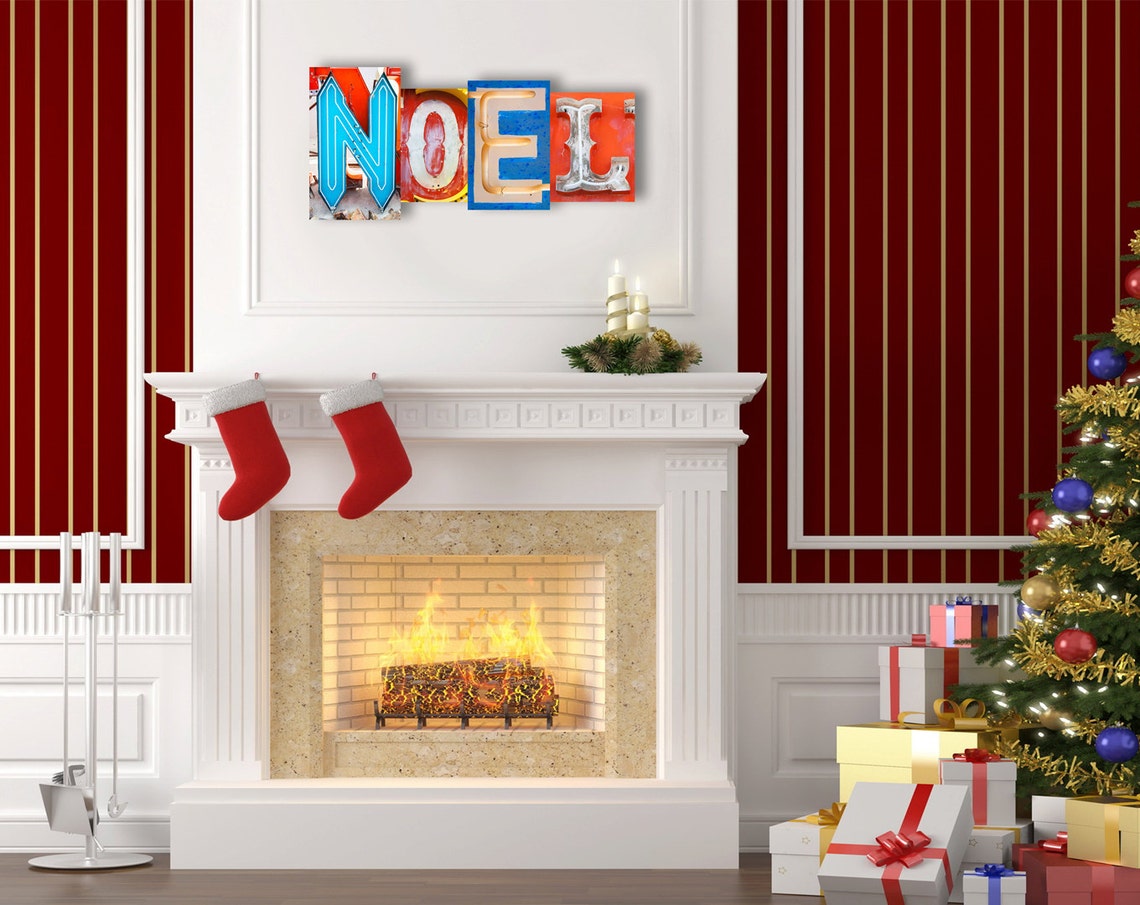 NOEL - Vintage Vegas Neon Sign Letter Art - 3.5x5 to 5x17 Individual ...