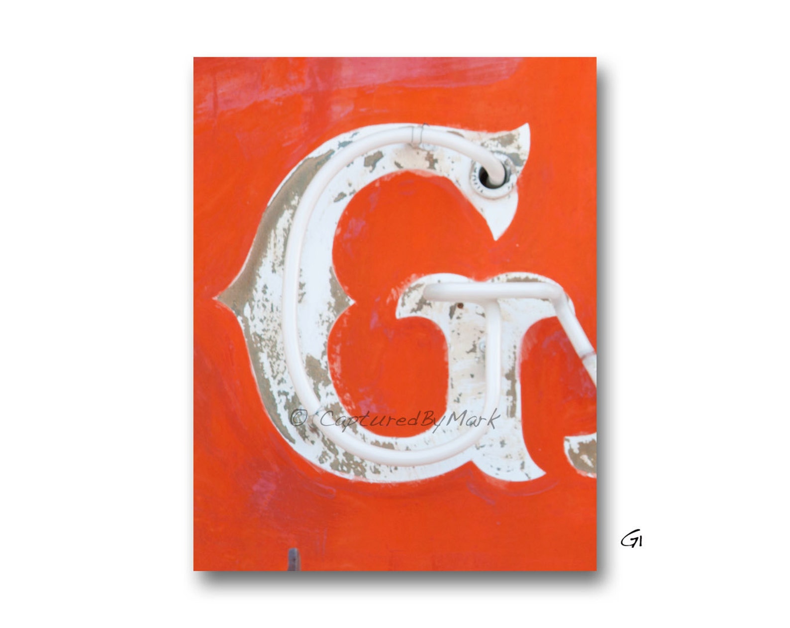 Letter Art, Letter G Alphabet Art, Vintage Vegas Neon Sign Letter Fine ...