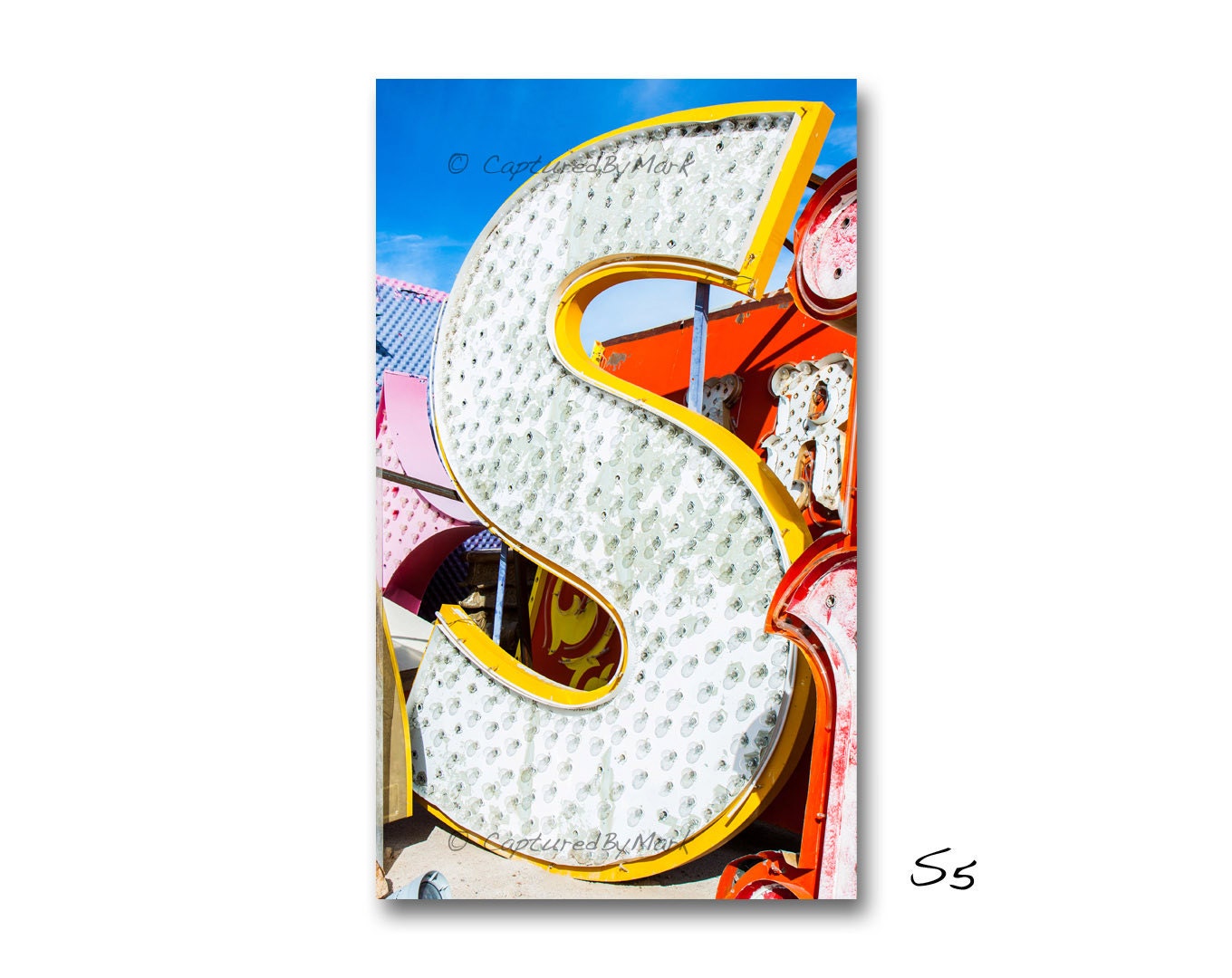 Letter Art, Letter S Alphabet Art, Vintage Vegas Neon Sign Letter Fine ...