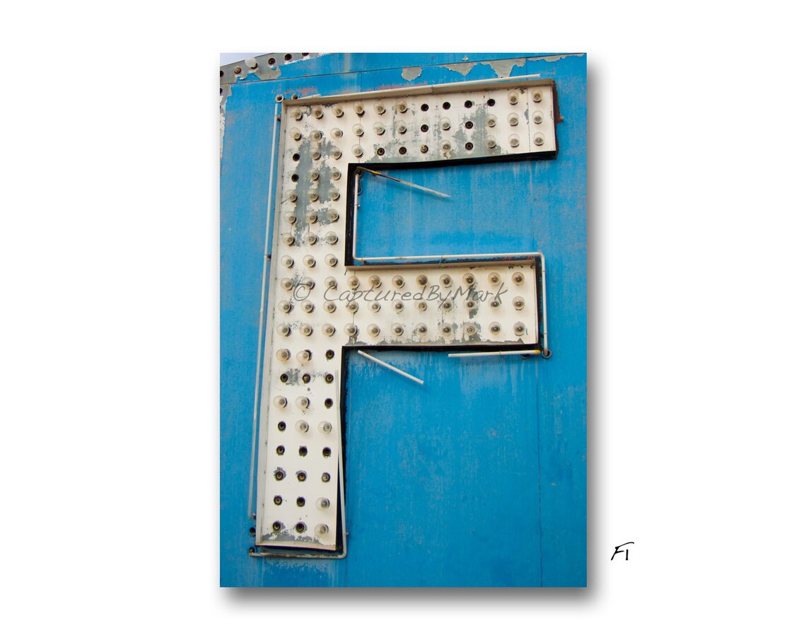 Letter Art Letter F Alphabet Art Vintage Vegas Neon Sign - Etsy