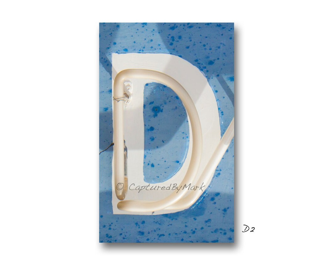 Letter Art, Letter D Alphabet Art, Vintage Vegas Neon Sign Letter Fine ...