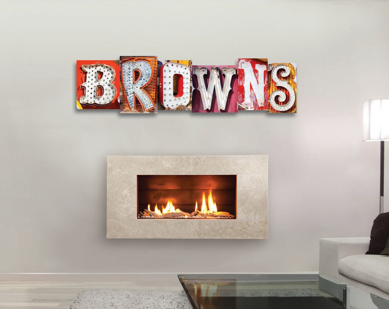 Cleveland Browns Sign, Custom Letter Art, Vintage Las Vegas Neon Letter ...
