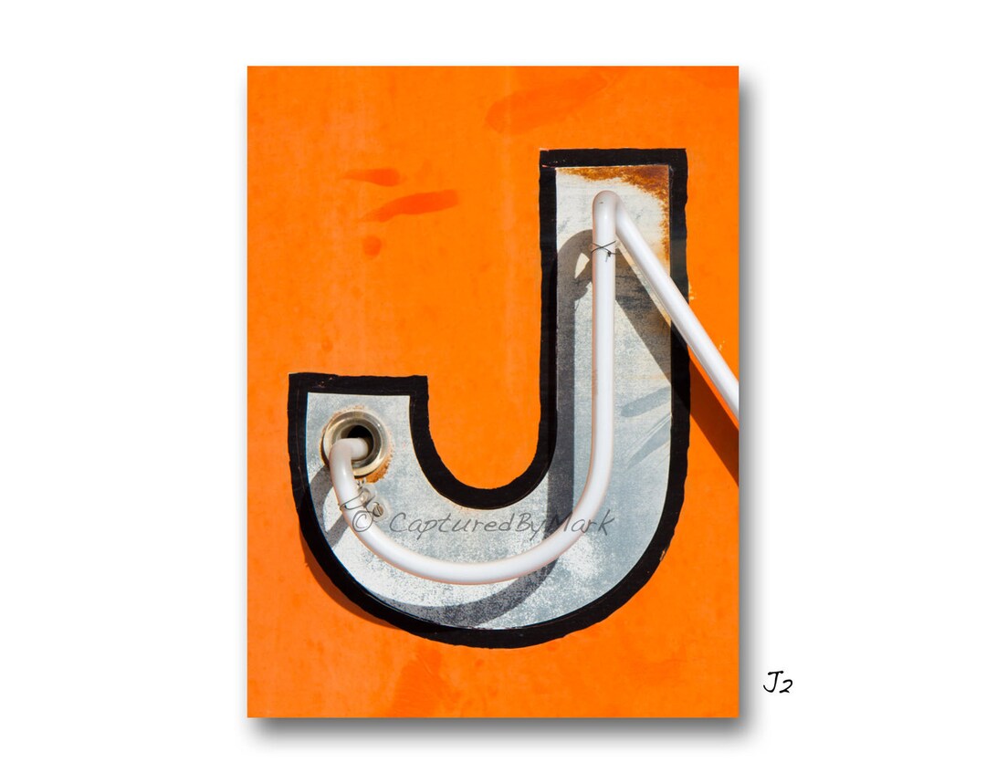 Letter Art, Letter J Alphabet Art, Vintage Vegas Neon Sign Letters ...
