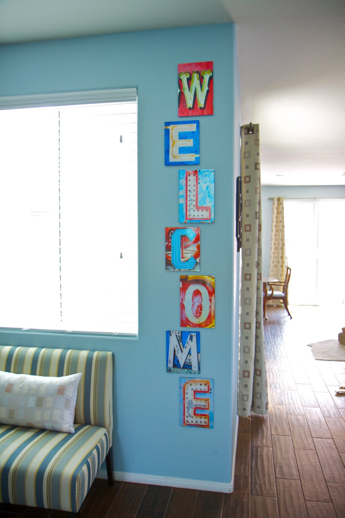 WELCOME Sign, Custom Letter Art, Vintage Vegas Neon Letter Photos, 6x9 ...