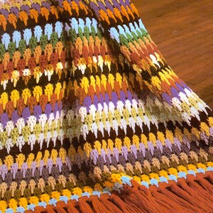 Tier Drop Afghan- Vintage Crochet Blanket Pattern, Retro Throw, Couch ...