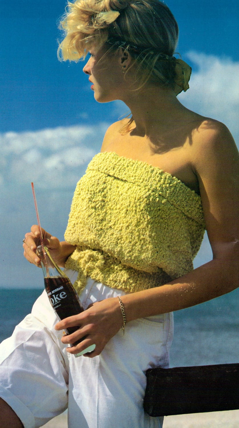 Tube Top- Vintage Knitting Pattern, Sleeveless Cropped Drawstring ...