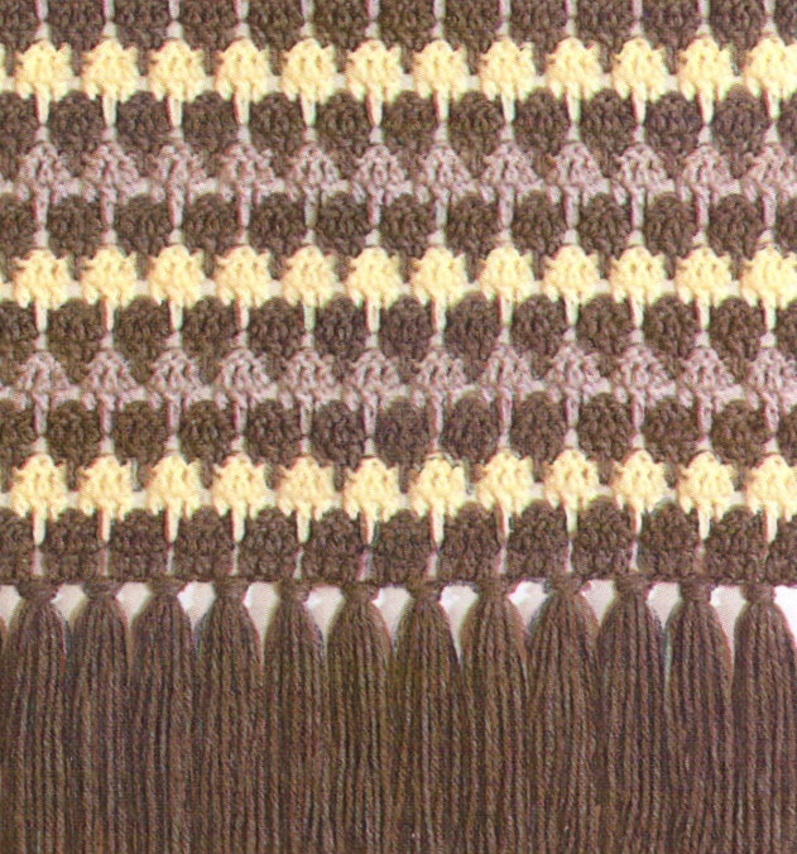 Tier Drop Afghan- Vintage Crochet Blanket Pattern, Retro Throw, Couch ...