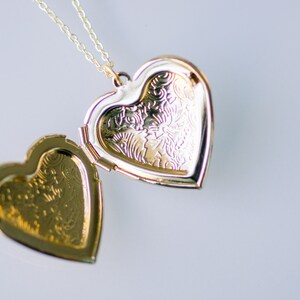 Gold Heart Locket /birthday Gift Necklace for Girlfriend /heart Shaped ...
