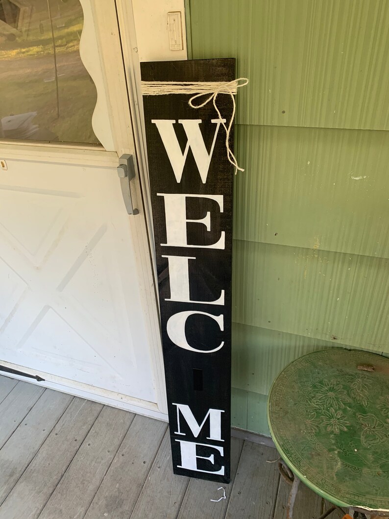 Vertical Interchangeable Welcome Sign Welcome Porch Sign | Etsy