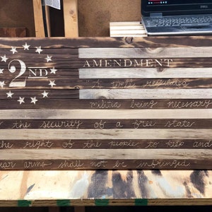Rustic 2nd Amendment American Flag, Wood American Flag, Betsy Ross ...
