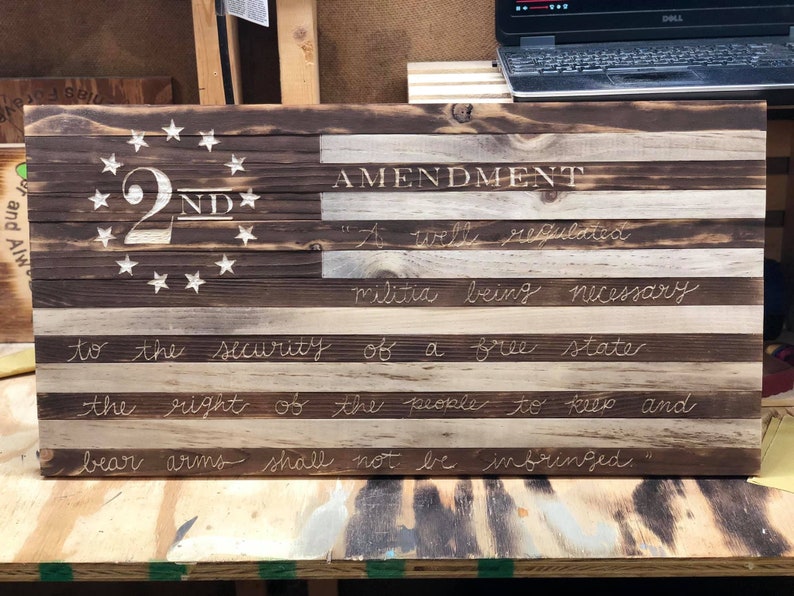 Rustic 2nd Amendment American Flag Wood American Flag Betsy - Etsy
