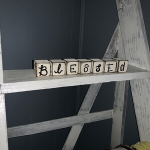 Mini Interchangeable Blessing Blocks Decor, Letter Blocks, Rustic ...