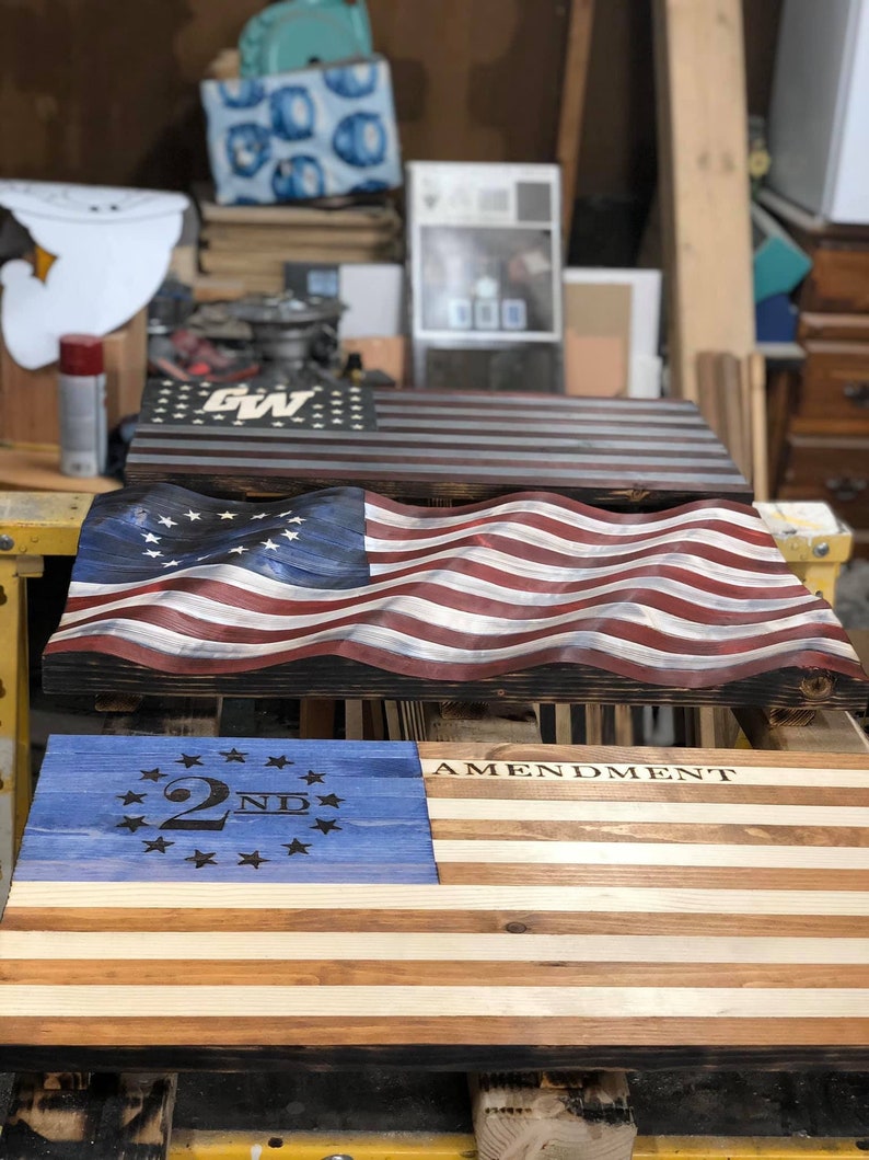 Rustic 2nd Amendment American Flag Wood American Flag Betsy - Etsy