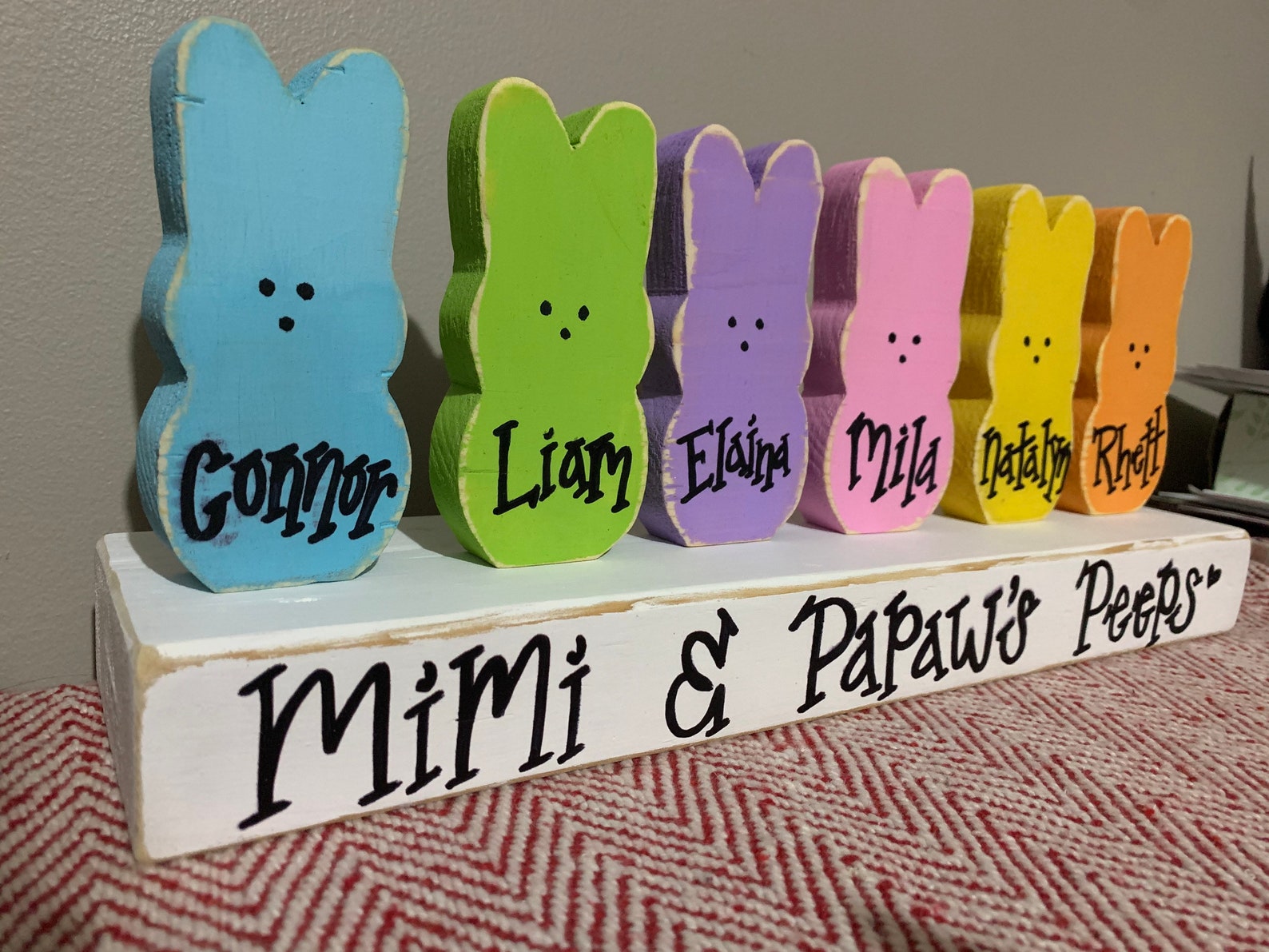 Personalized Peeps Wood Block Decor Set Easter Peeps Decor - Etsy