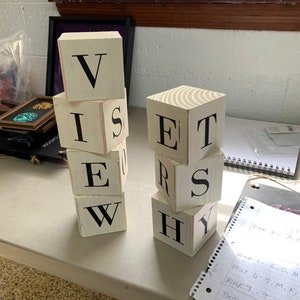 Mini Interchangeable Blessing Blocks Decor, Letter Blocks, Rustic ...