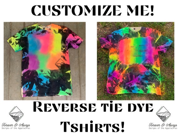 Reversed Tie Dye Shirt Reverse Tie Dye Shirt Bleached Shirt | Etsy