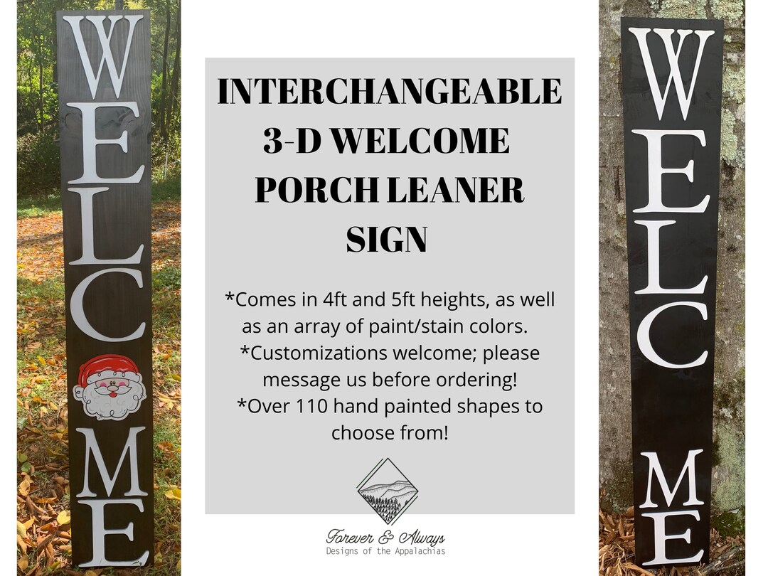 Vertical Interchangeable Welcome Sign, Welcome Porch Sign, Welcome Sign ...