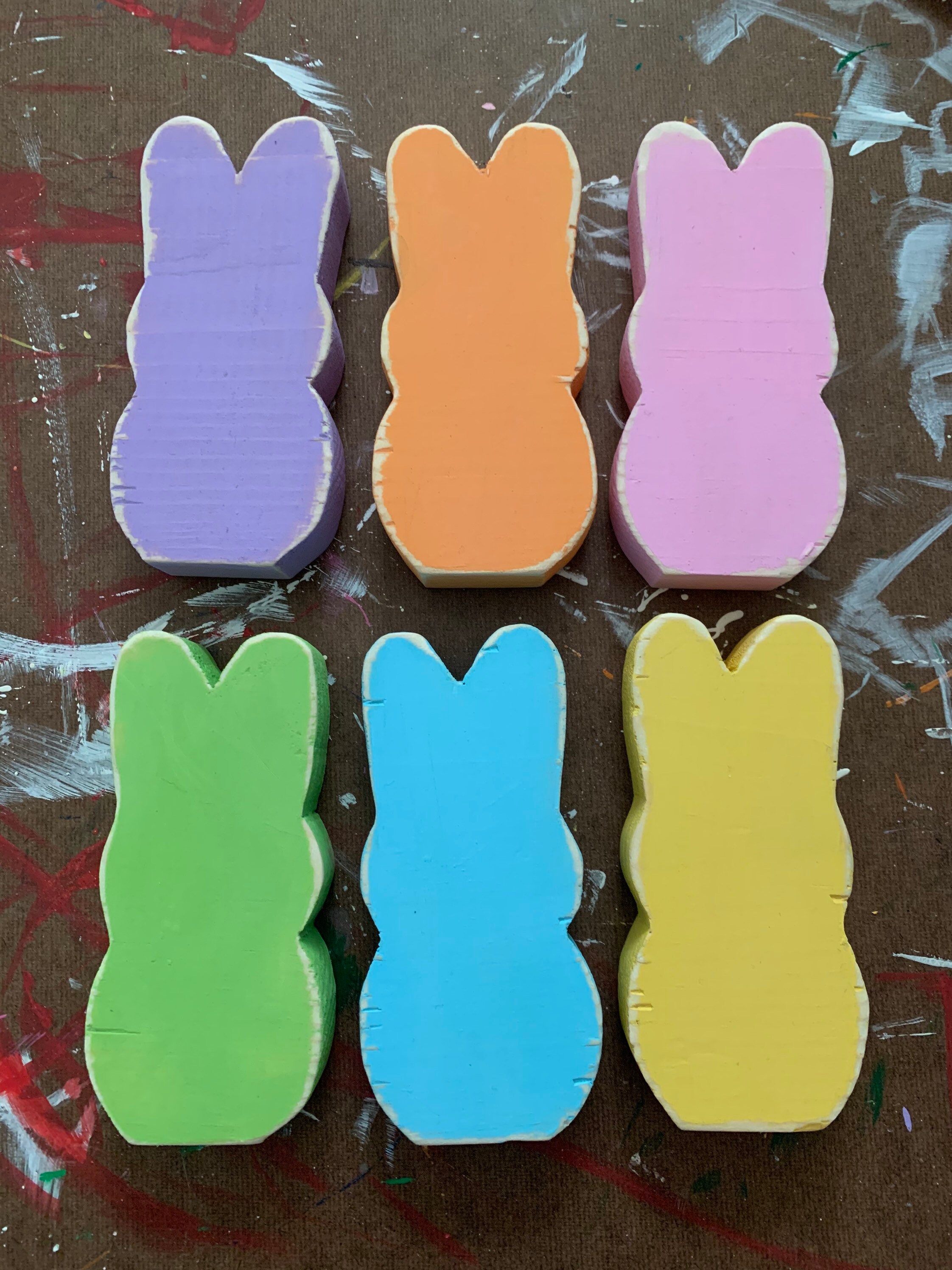 Personalized Peeps Wood Block Decor Set Easter Peeps Decor - Etsy