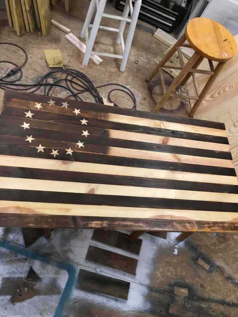 Rustic Wood Burned American Flag Wood American Flag Betsy - Etsy