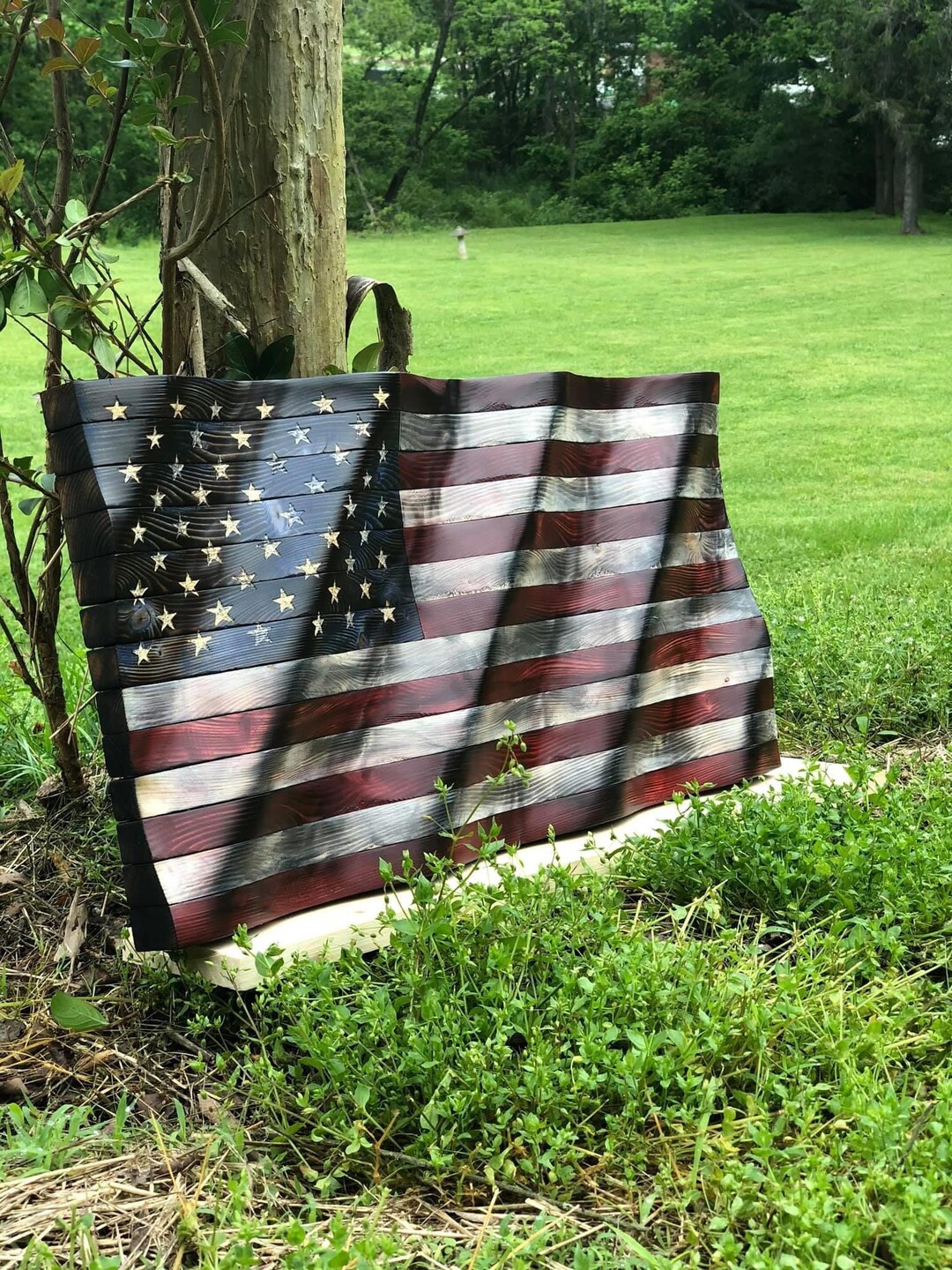 Rustic Waving Wood American Flag, Waving American Flag, Wavy Flag ...