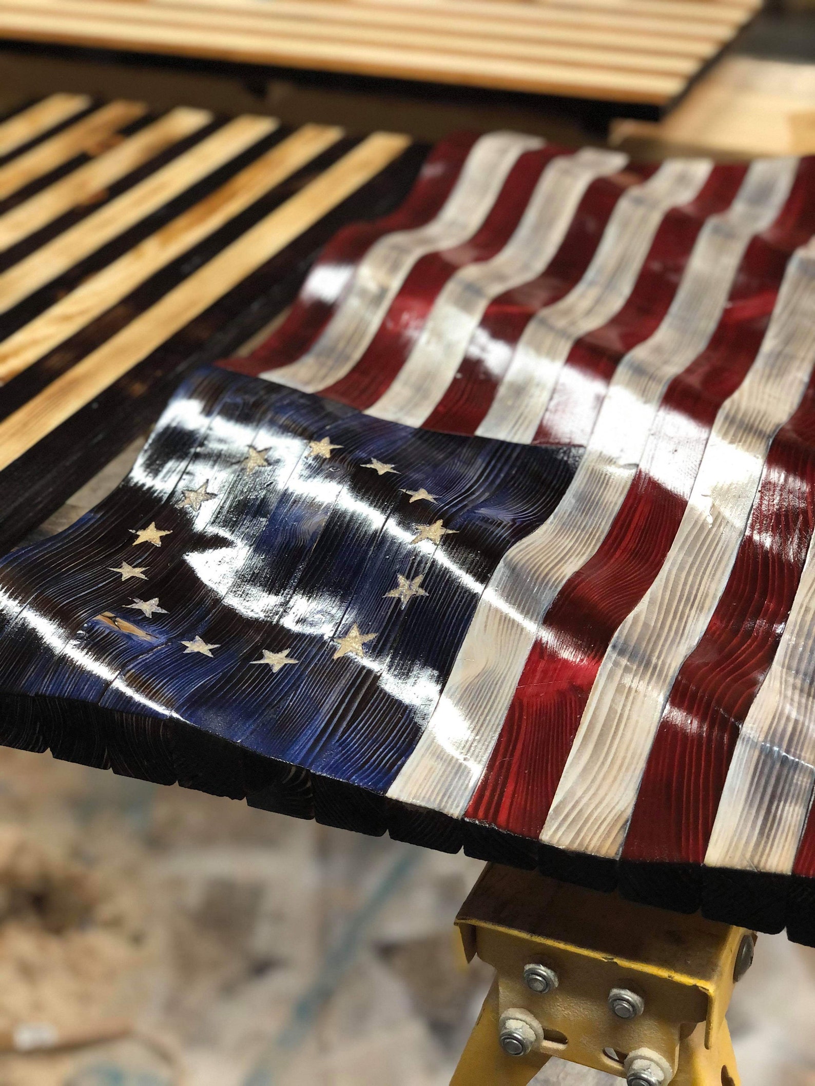 Rustic Waving Wood American Flag, Waving American Flag, Wavy Flag ...