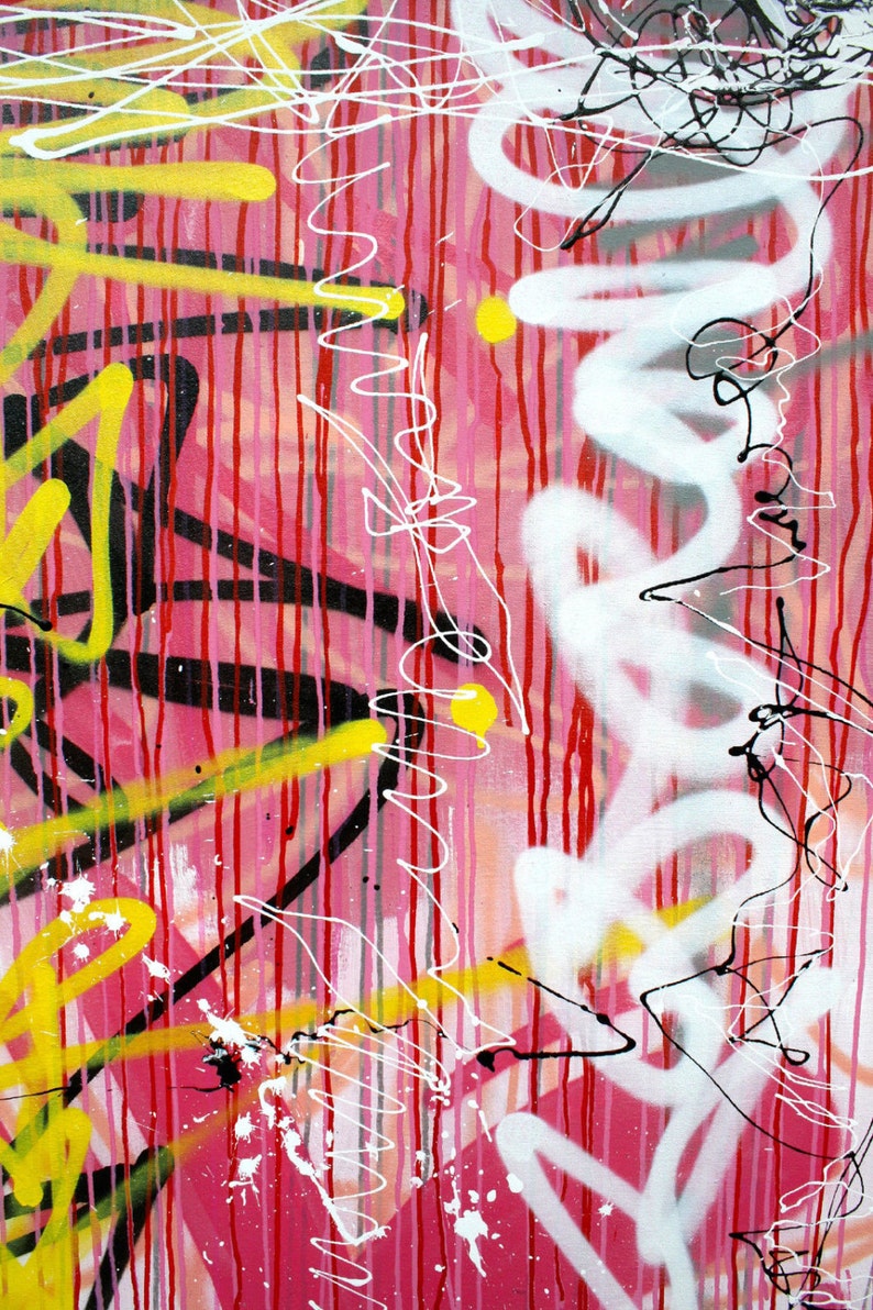 Chris Riggs Big Abstract Original Heart Painting Modern Street Art ...