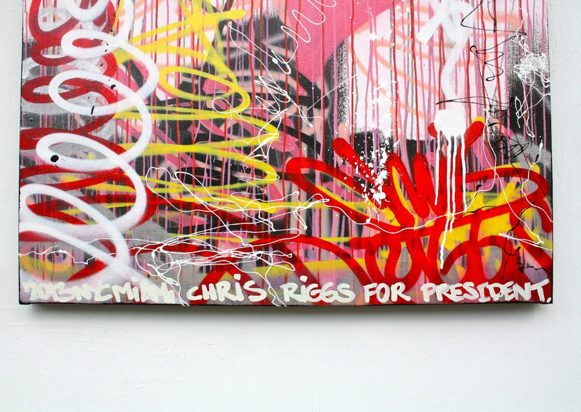 Chris Riggs Big Abstract Original Heart Painting Modern Street Art ...