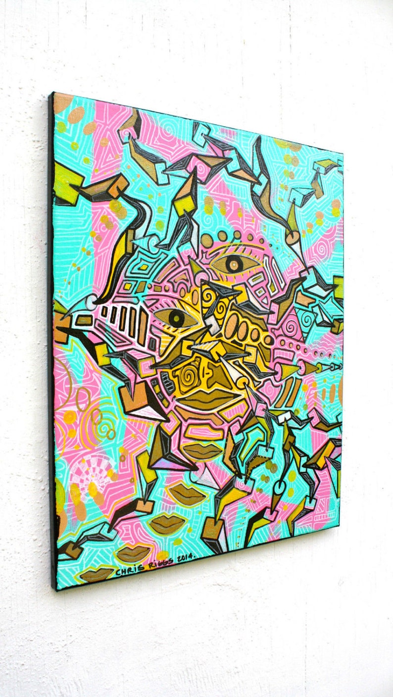 Chris Riggs Abstract Portrait Painting on Canvas Modern - Etsy