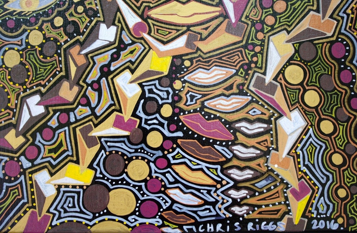 Chris Riggs Abstract Portrait Painting Black Canvas Modern - Etsy