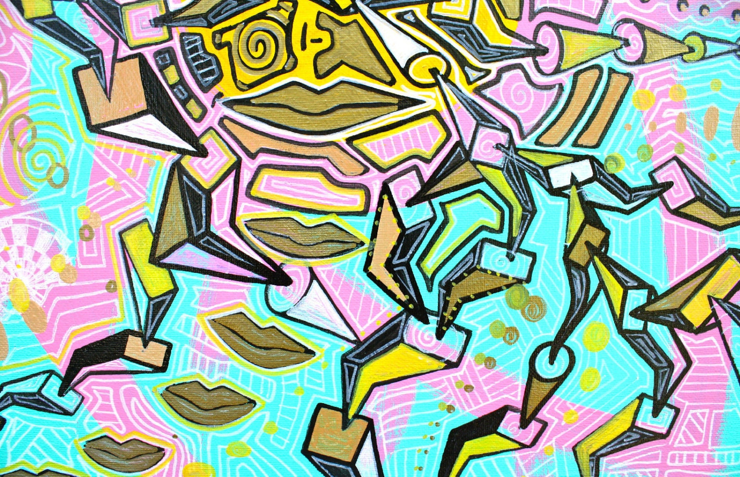 Chris Riggs Abstract Portrait Painting on Canvas Modern | Etsy